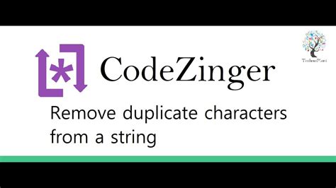 remove duplicate characters in a given string by javascript in codezinger in hindi youtube