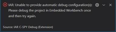 Visual Studio Code And Iar Extension Integration Error Unable To