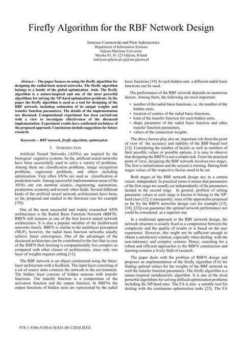 pdf firefly algorithm for the rbf network designitnas civil duth gr inista2018 proceedings