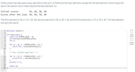 Solved Write A Loop That Sets Each Array Element To The Sum Chegg