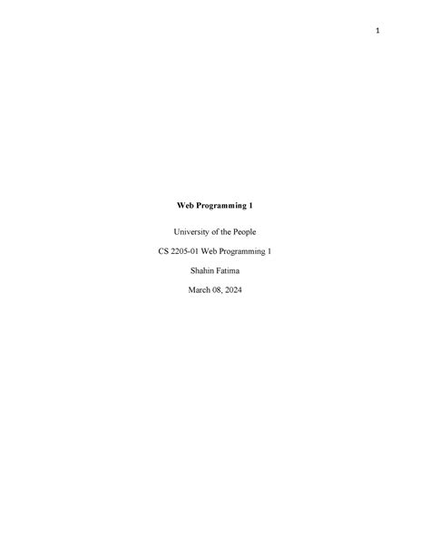 Cs Web Programming Learning Journal Unit Web Programming