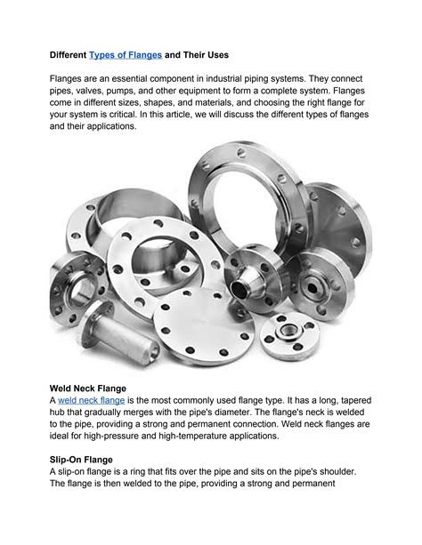 Different Types Of Flanges And Their Uses Arcellor Controls By