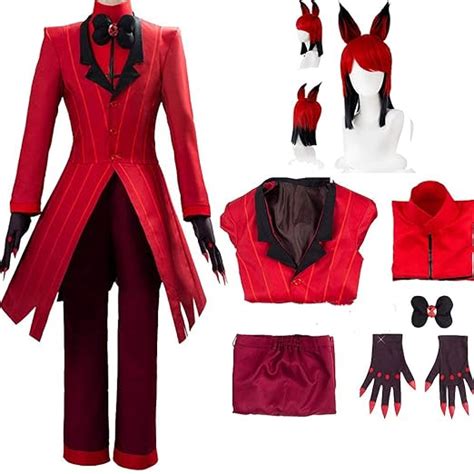 With Wig Hazbin Alastor Uniform Radio Demon Halloween Cosplay Costume Unisex Adult