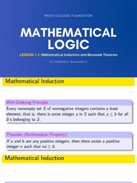 lesson1 1 mathematical induction and binomial theorem pdf