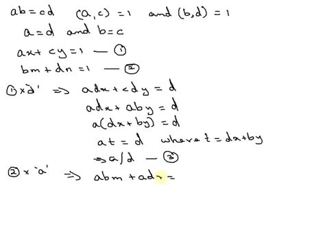 solved let a b c d be positive integers such that ab cd without using the fundamental