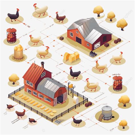 Poultry Farm Isometric Flowchart Technology Food Natural PNG