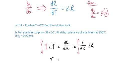 Solving First Order Differential Equations Resistance And Temperature