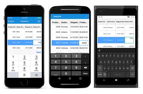 Column Types In Xamarin DataGrid Control Syncfusion