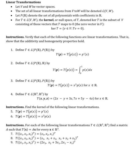 solved linear transformations let vand w be vector spaces