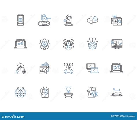 Systematization Line Icons Collection Optimization Organization
