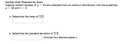solved central limit theorem for sums suppose random samples