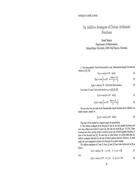 on additive analogues of certain arithmetic functions pdf mathematical objects number theory
