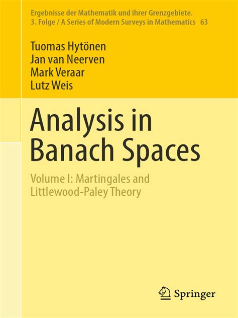 analysis in banach spaces volume i martingales and littlewood paley theory tuomas hytonen