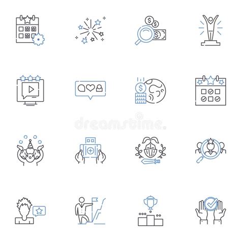 Thriving And Investment Line Icons Collection Growth Prosperity