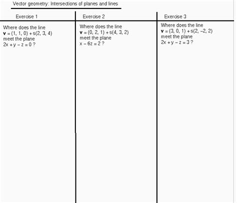 vector geometry and vector calculus math100 revision exercises resources mathematics and