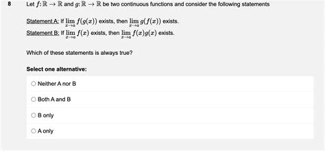 solved 8 let f r r and g r r be two continuous