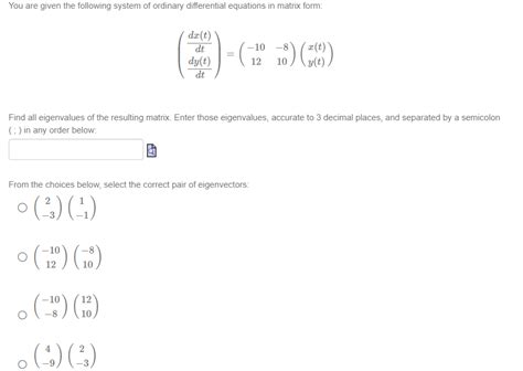 solved you are given the following system of ordinary