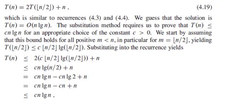 algorithm analysis substitution method on t n t floor n 2 n recurrence computer