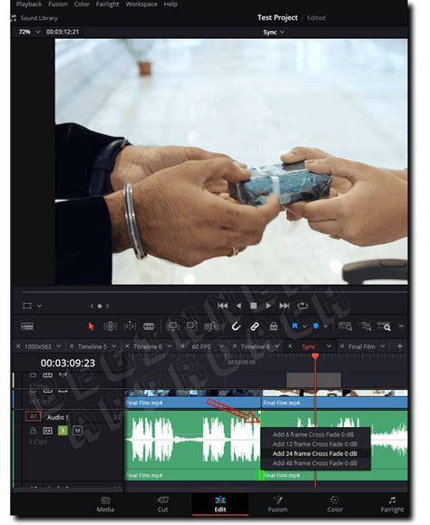 DaVinci Resolve Fade Out Audio Using Mouse Hover 2024
