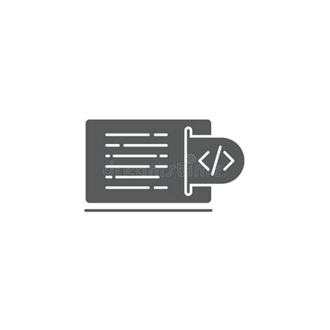 custom coding symbol programming vector icon isolated on white background stock vector