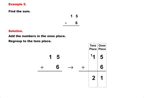 math example arithmetic adding and subtracting with regrouping example 5 media4math
