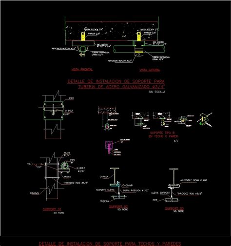 Piping Support DWG Detail For AutoCAD Designs CAD