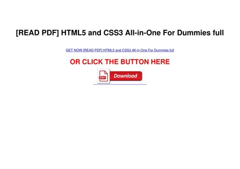 ppt [read pdf] html5 and css3 all in one for dummies full powerpoint presentation id 12054718