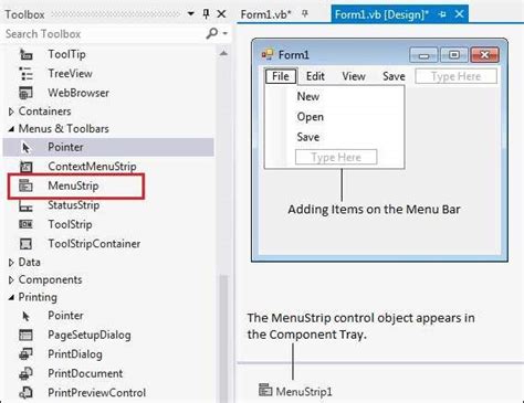 ECE Made Easy VB Net MenuStrip Control