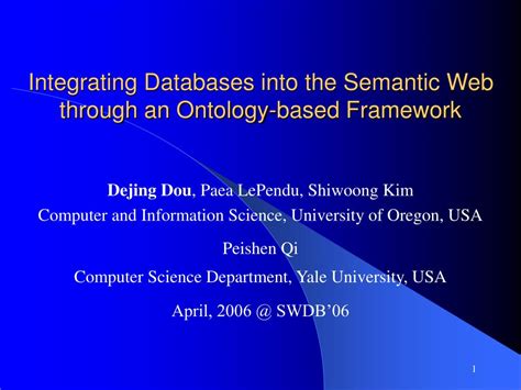 ppt integrating databases into the semantic web through an ontology based framework powerpoint