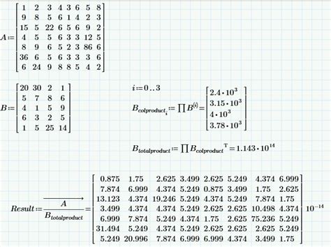 solved element by element division in matrix ptc community