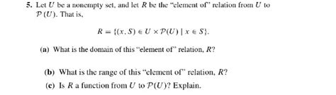 solved let u be a nonempty set and let r be the element