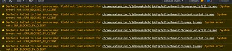 Devtools Warnings Failed To Load Source Map ERR BLOCKED BY CLIENT