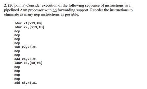 2 20 points consider execution of the following