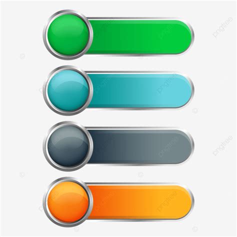 Modern Button Set Design Button 3d Modern PNG And Vector With
