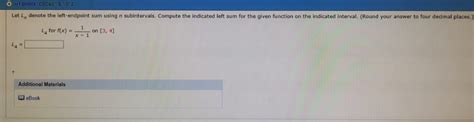 solved let ln denote the left endpoint sum using n