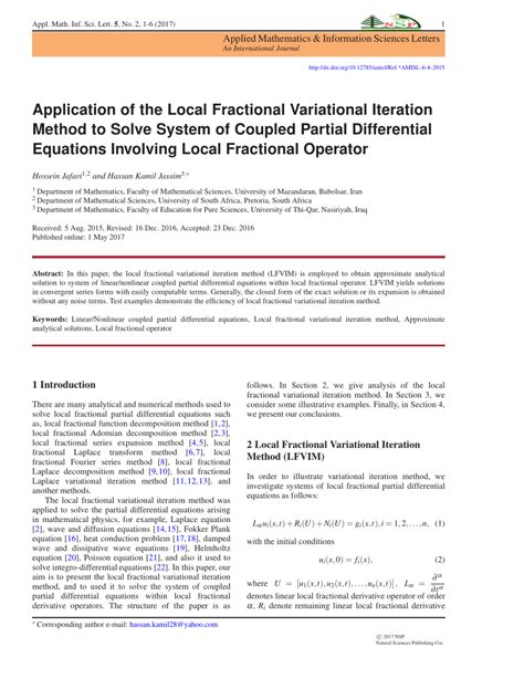 pdf application of the local fractional variational iteration method to solve system of