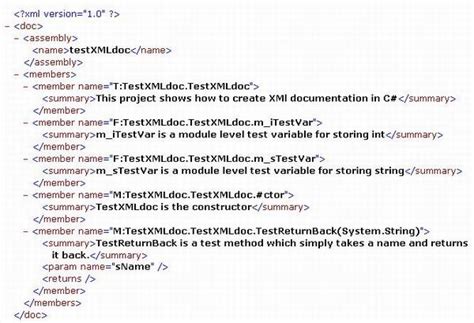 quick c documentation using xml codeproject
