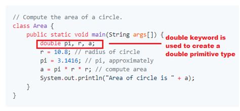 double java keyword with examples
