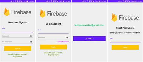android working with firebase signup and login auth