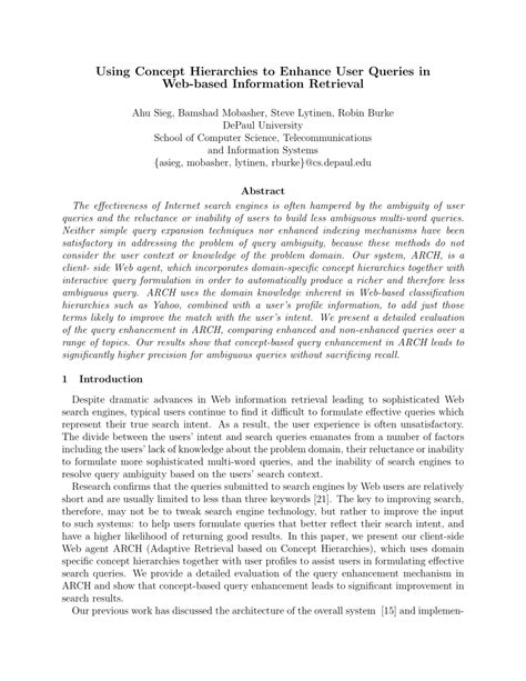 pdf using concept hierarchies to enhance user queries in web based information retrieval