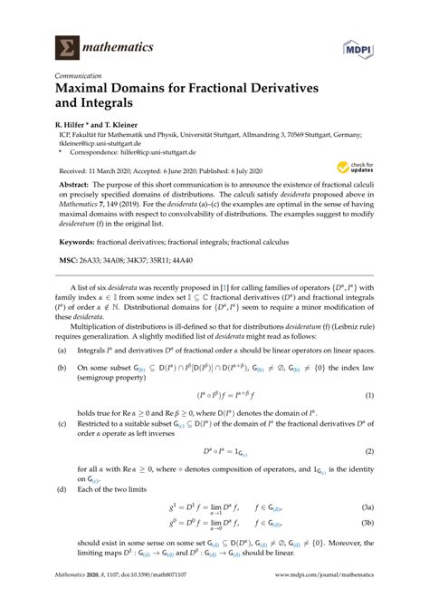 pdf maximal domains for fractional derivatives and integrals