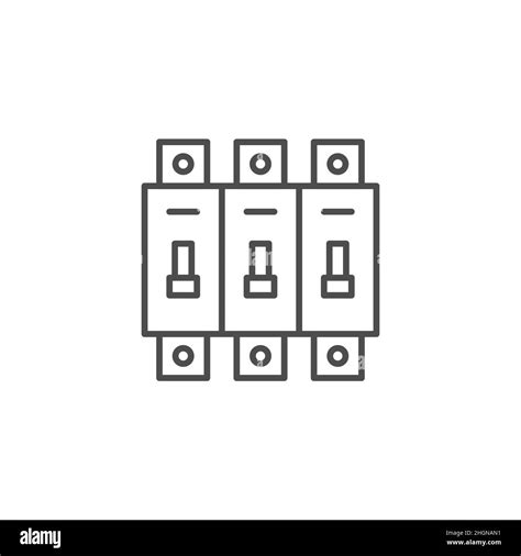 Circuit Breaker Switch Line Icon Outline Vector Sign Linear Style