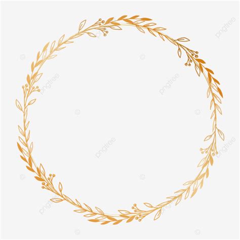 Luxury Gold Floral Circle Border Vector Elegant Gold Wreath Wedding