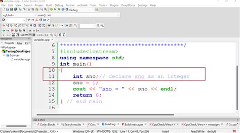 C Variable Declaration TestingDocs