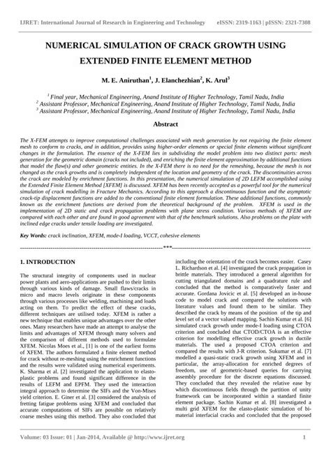 pdf numerical simulation of crack using extended finite element method dokumen tips