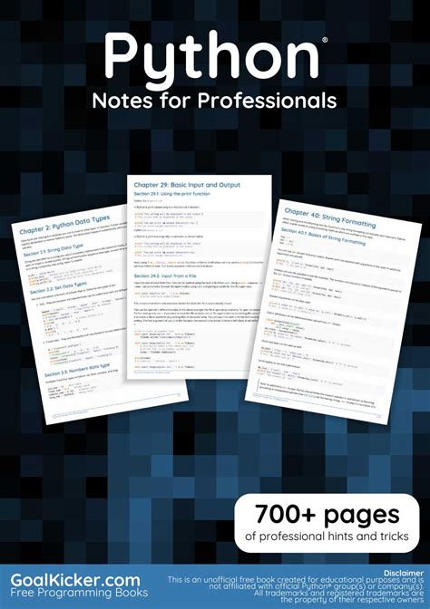 python notes for professionals king of excel