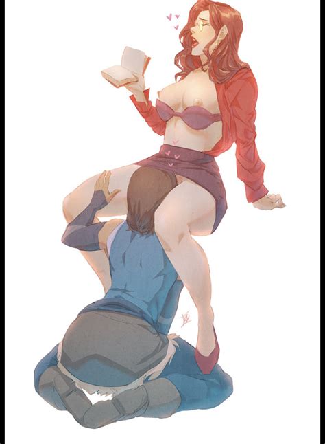 Rule 34 2girls Areolae Arm Sleeves Asami Sato Avatar Legends Back Muscles Black Skirt Blue