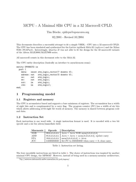 mcpu pdf instruction set central processing unit