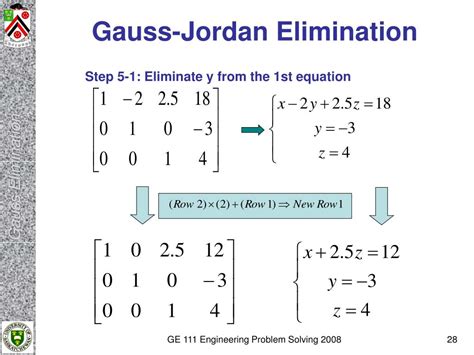 ppt gauss elimination and gauss jordan elimination powerpoint presentation id 97534