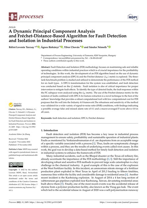 pdf a dynamic principal component analysis and fréchet distance based algorithm for fault